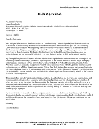 Graduate Student Cover Letter Collection | PDF