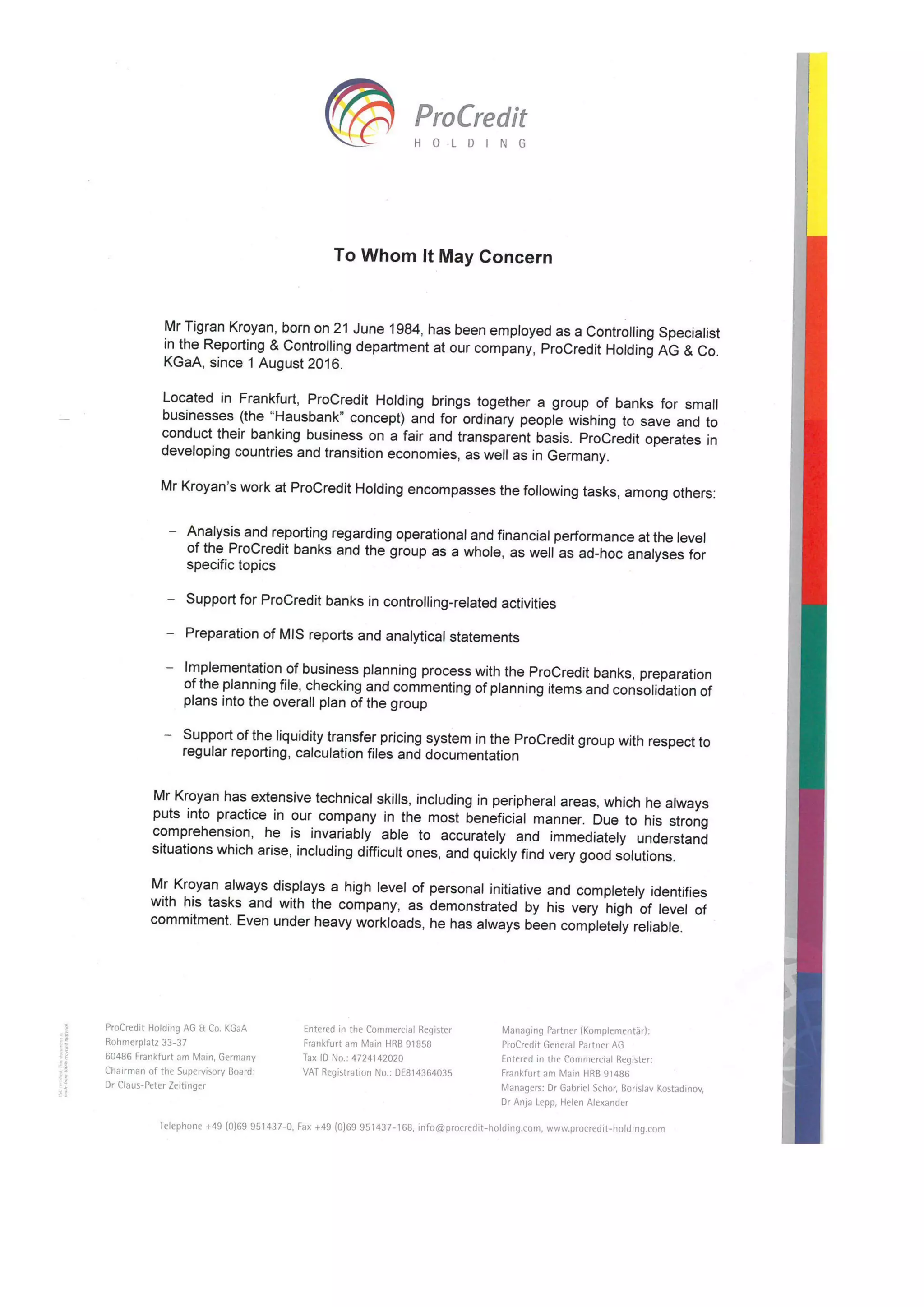 Cover letter, CV and recom. letter | PDF