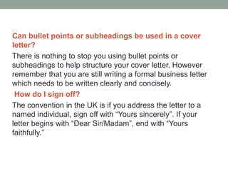 Cover letter & CV writing | PPTX