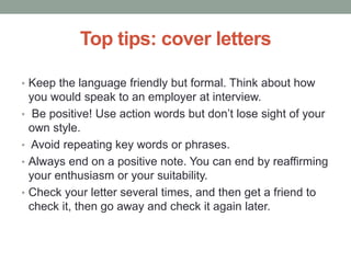 Cover letter & CV writing | PPTX