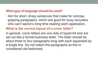 Cover letter & CV writing | PPTX