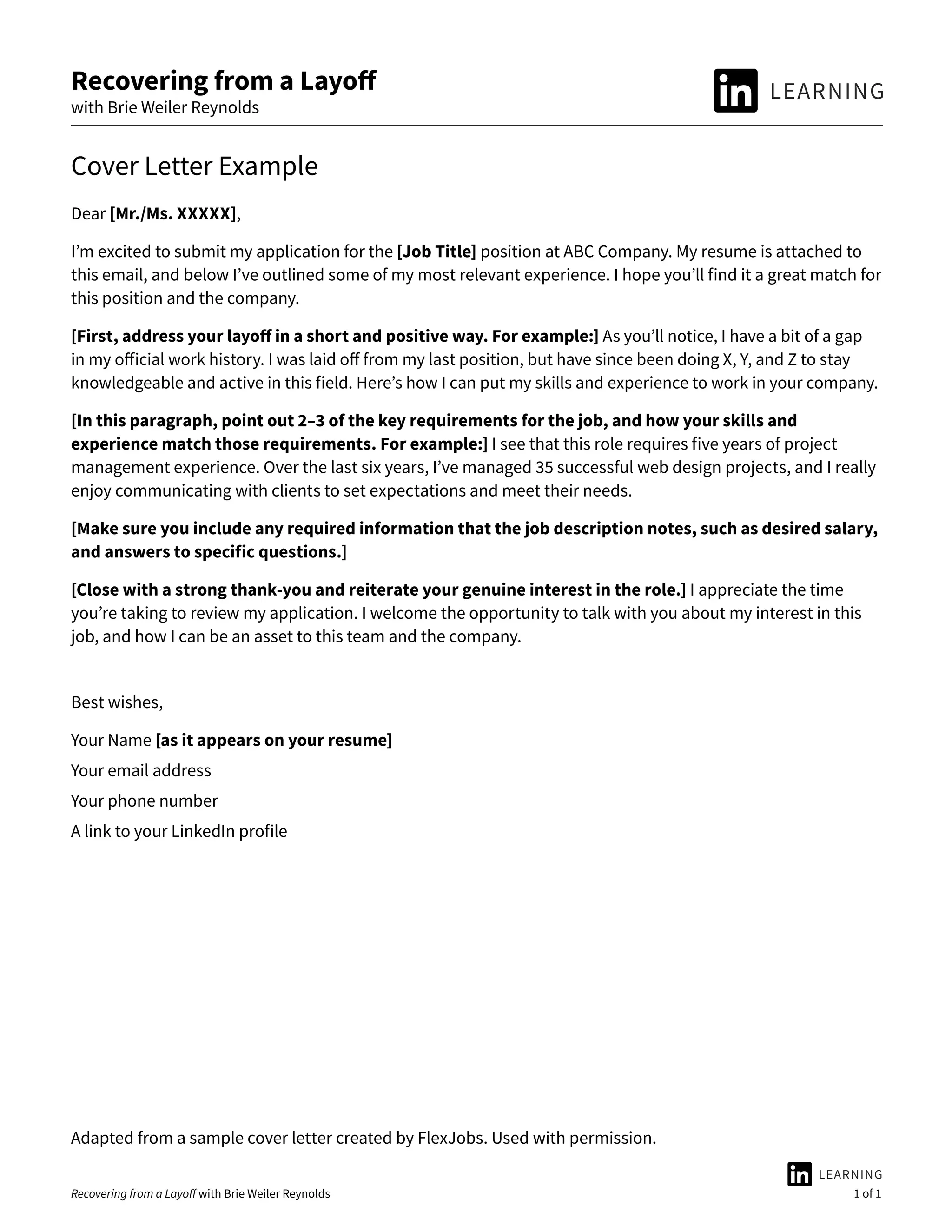 Cover letter example | PDF
