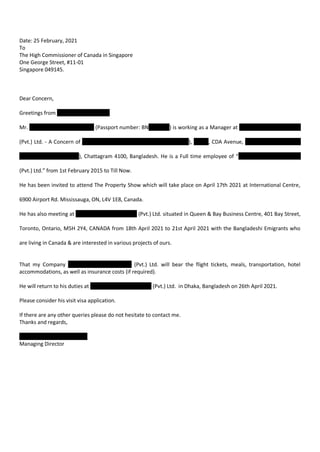 Cover Letter for Canada VISITOR visa.pdf