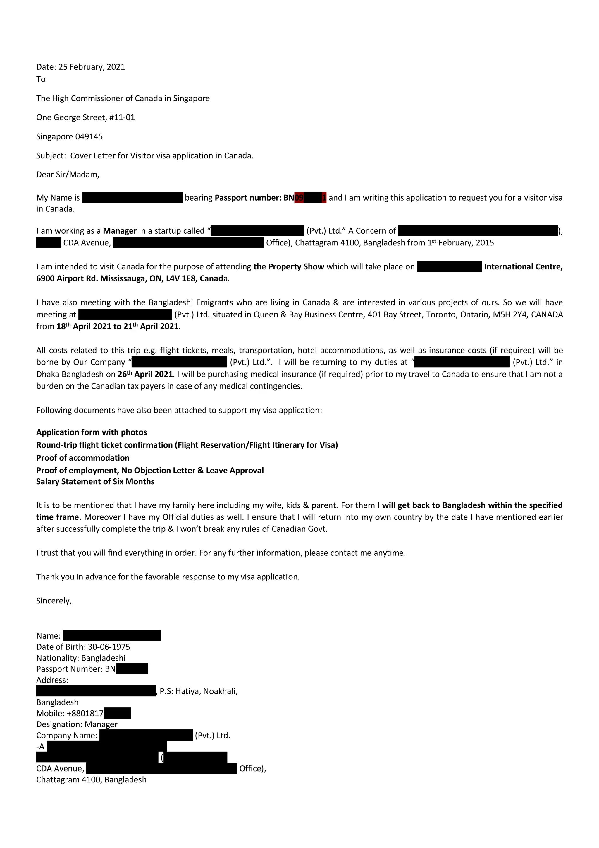 Cover Letter for Canada VISITOR visa.pdf