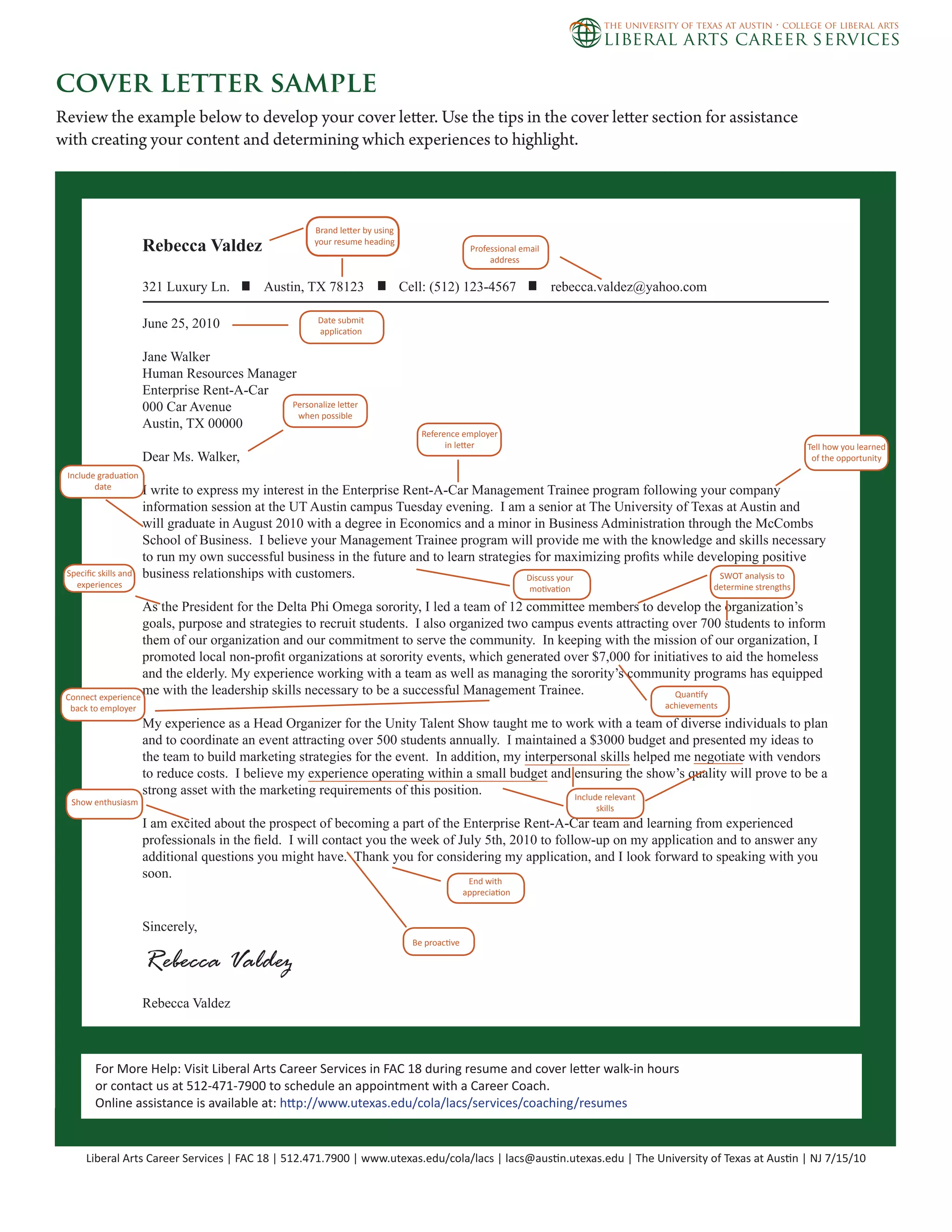 Cover letter handout | PDF