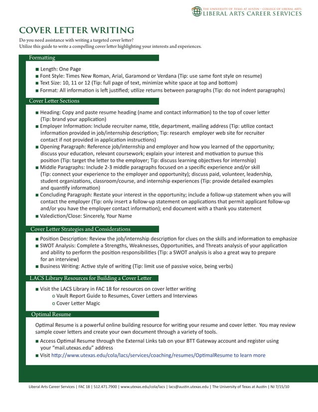 Cover letter handout | PDF
