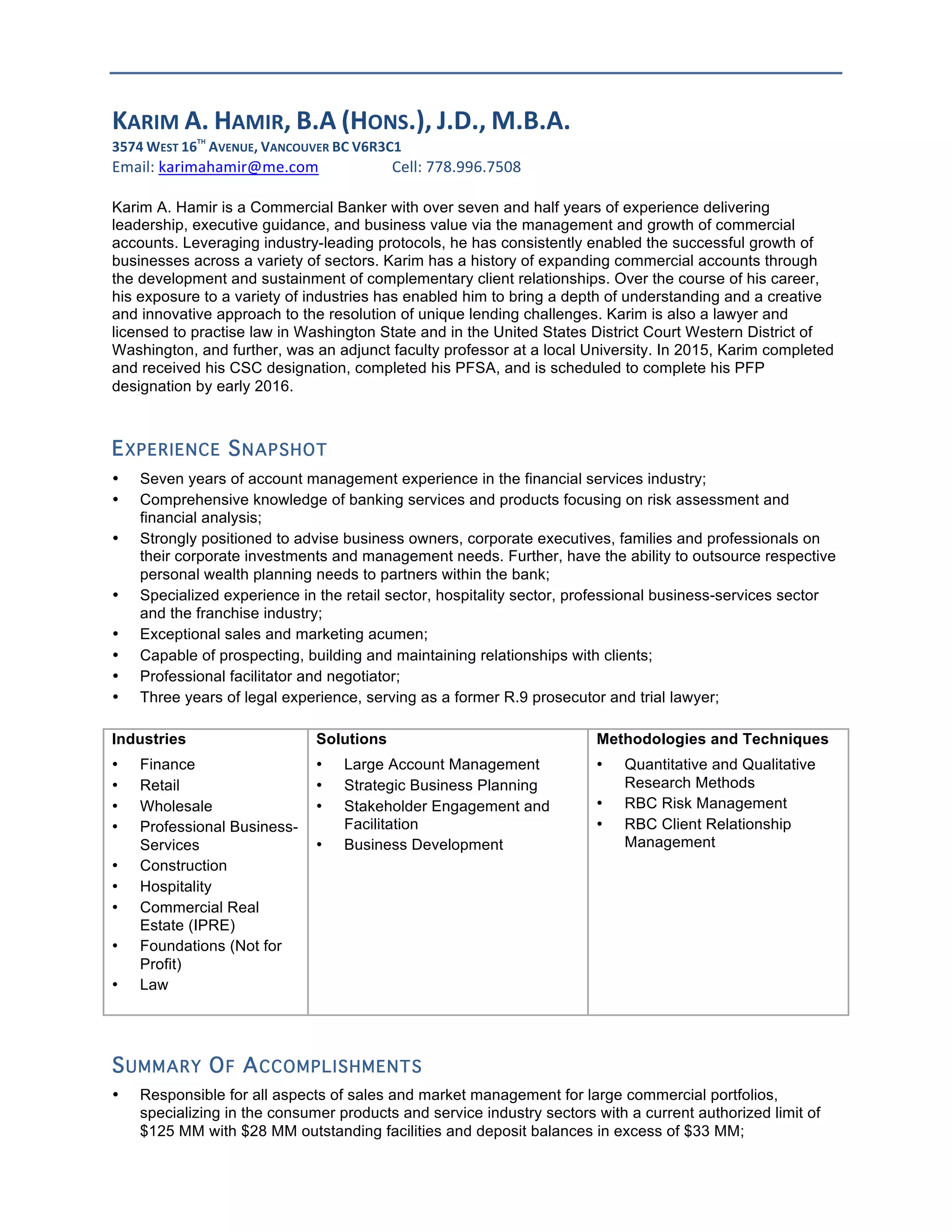 Cover letter karim hamir | PDF