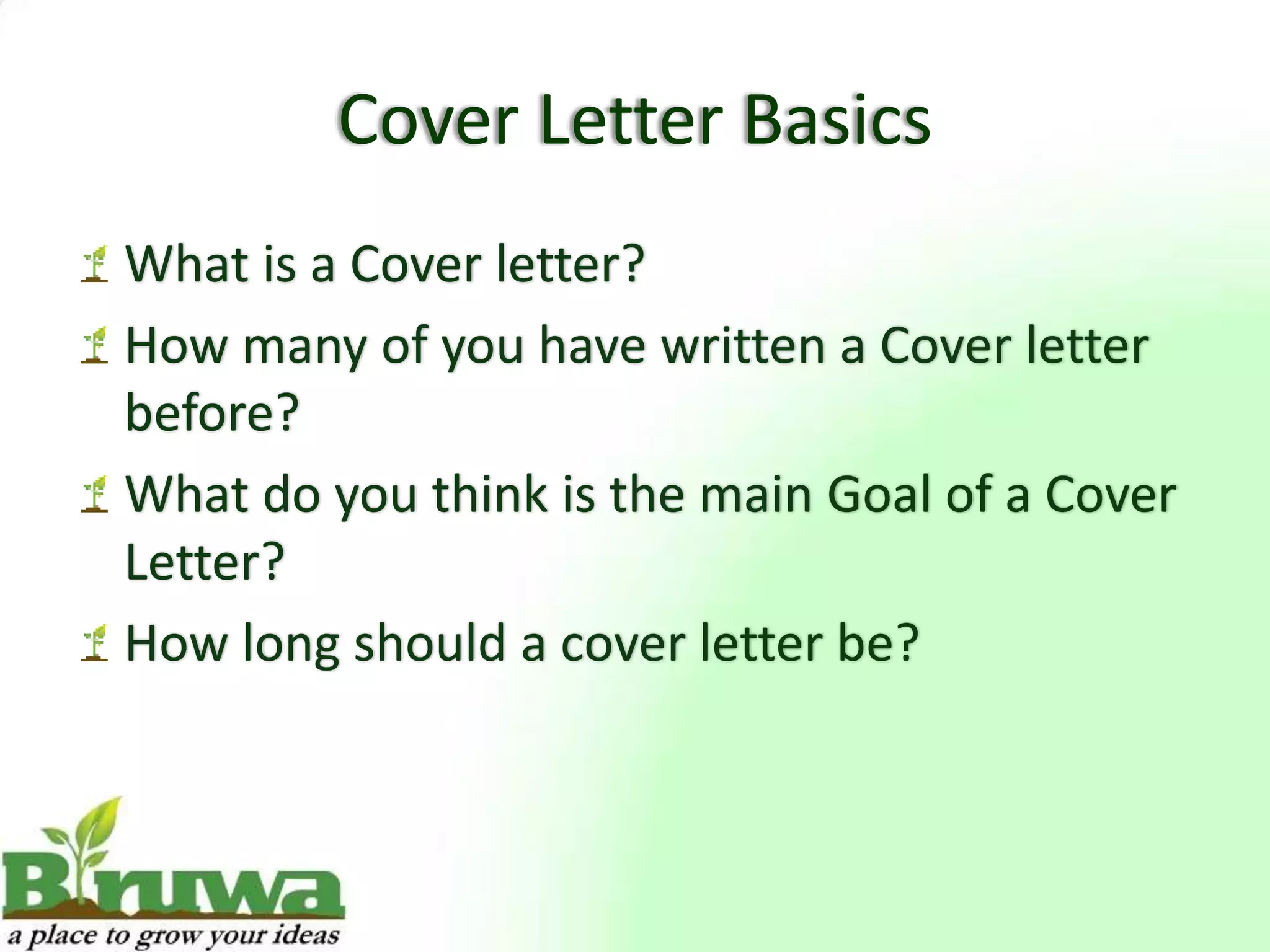 Cover Letter Presentation | PPTX