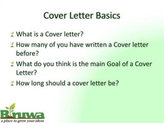 Cover Letter Presentation | PPTX
