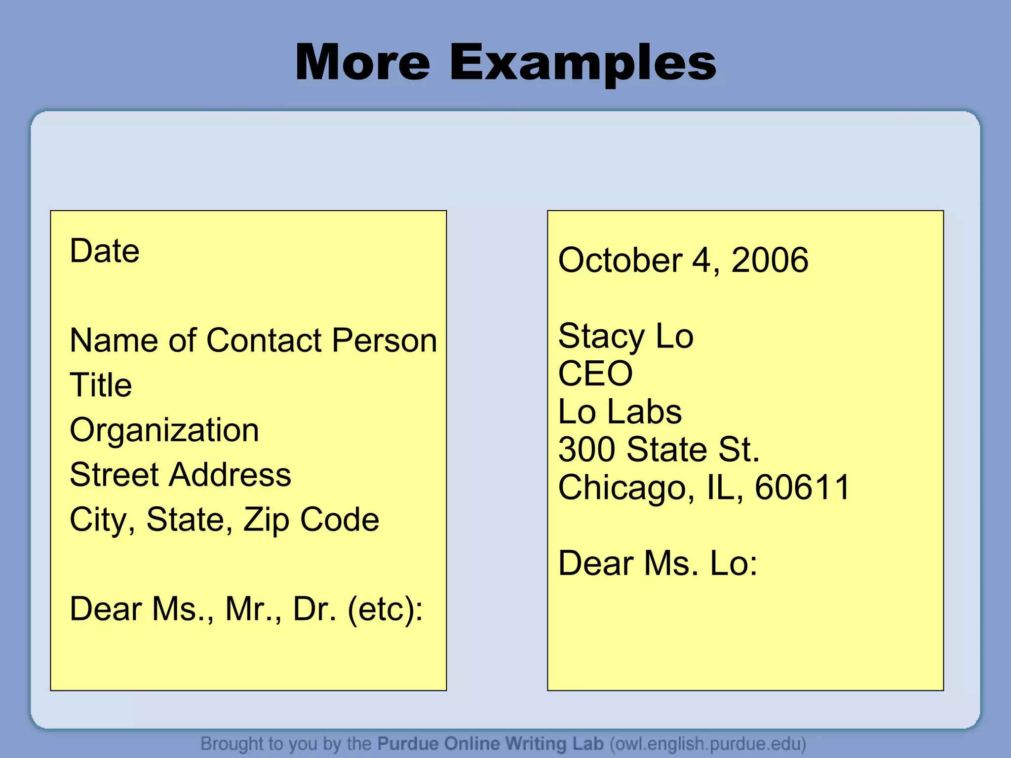 Cover Letters (Purdue) | PPT