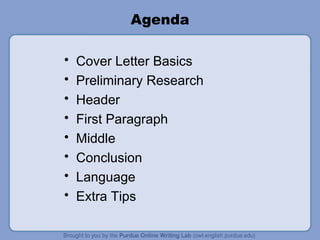 Cover Letters (Purdue) | PPT