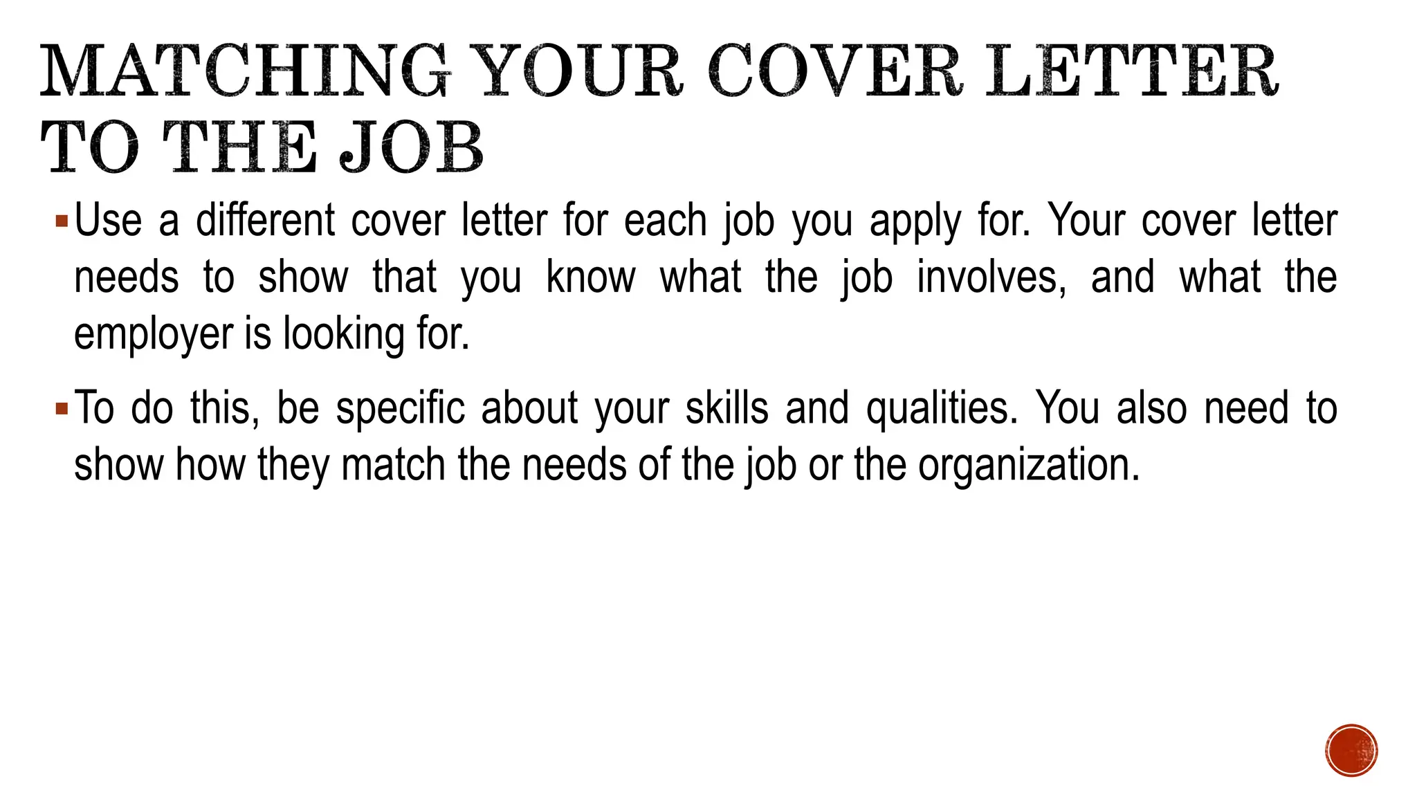 Cover letter essentials , Business communication | PPTX