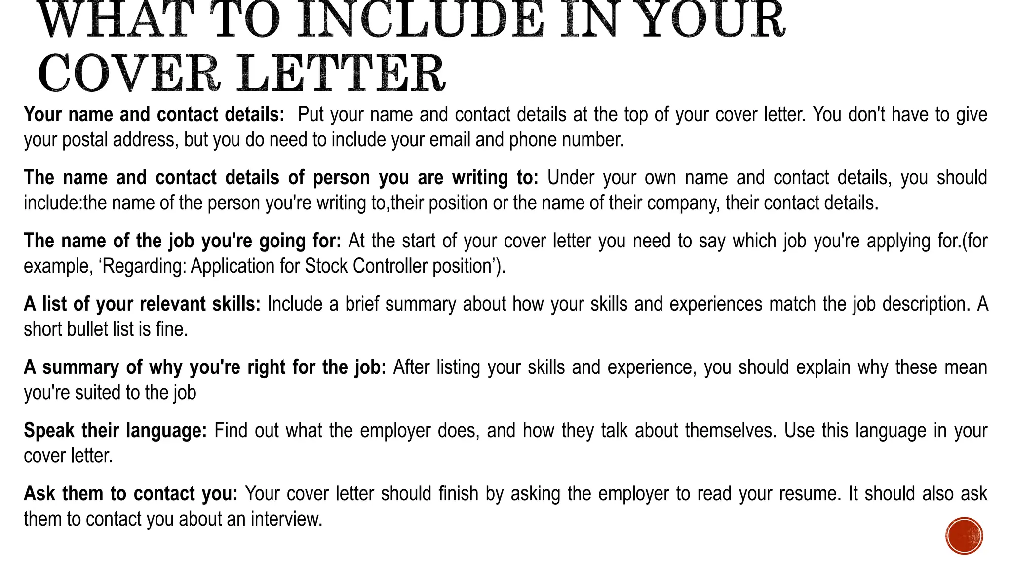 Cover letter essentials , Business communication | PPTX