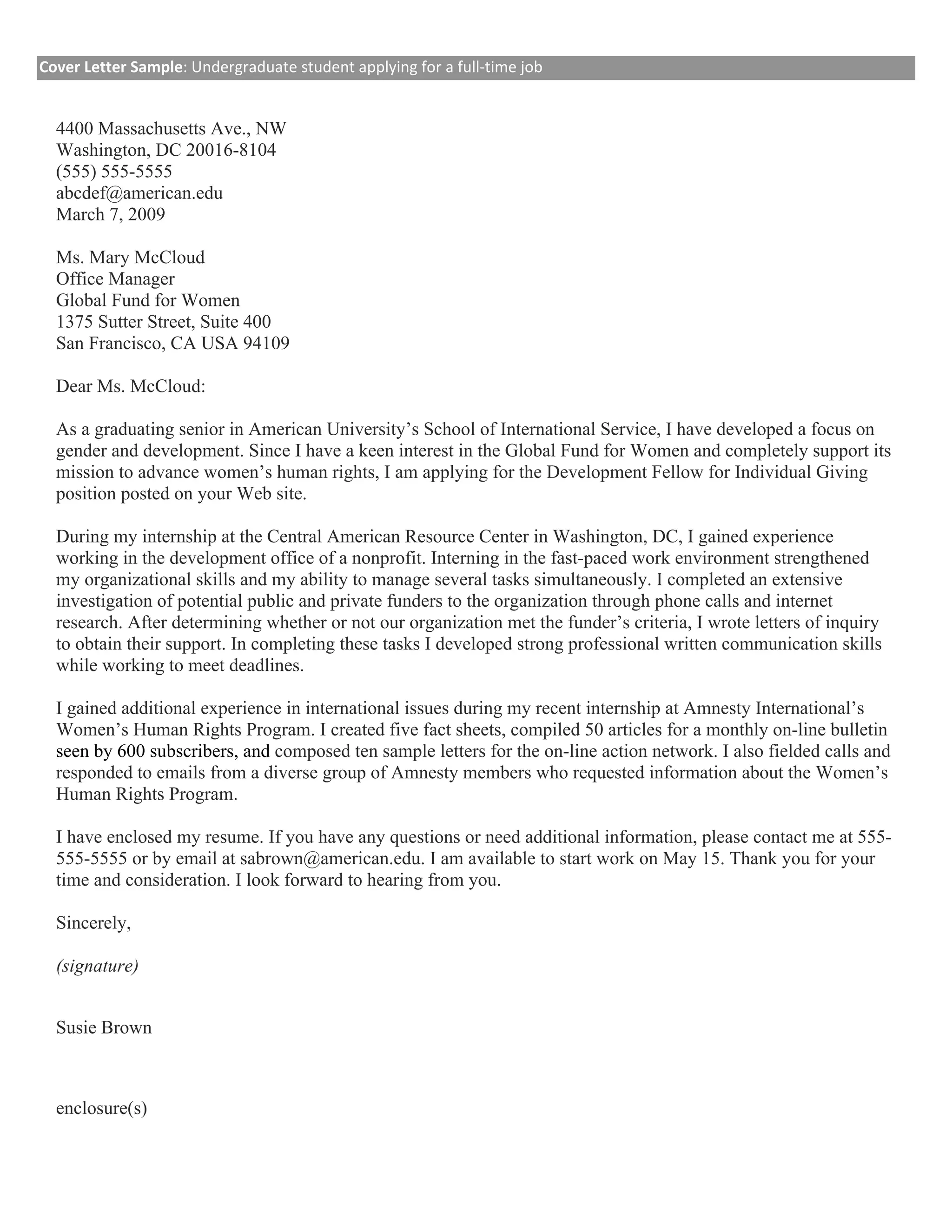 Cover letter samples | PDF