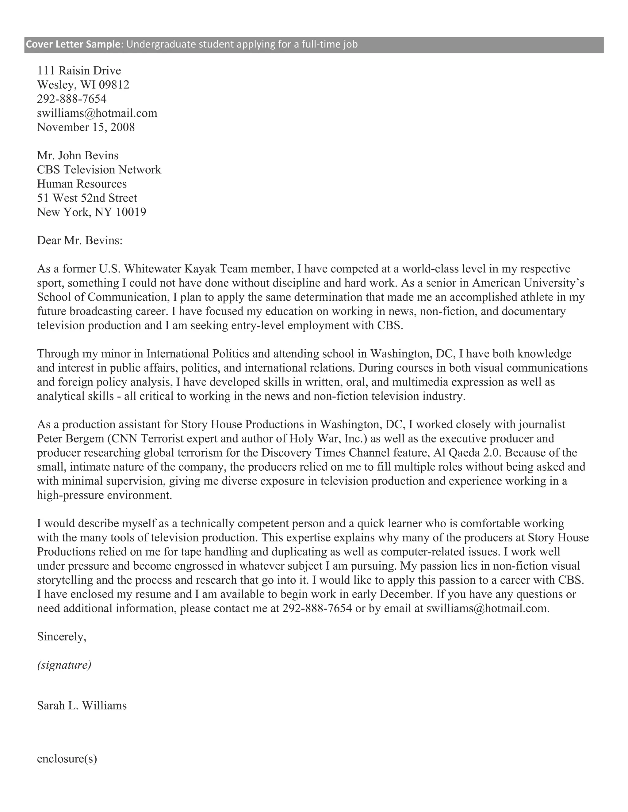 Cover letter samples | PDF