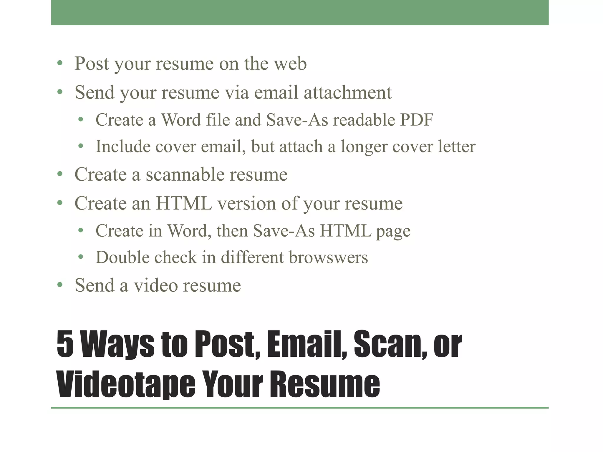 Cover letters & resumes | PPT