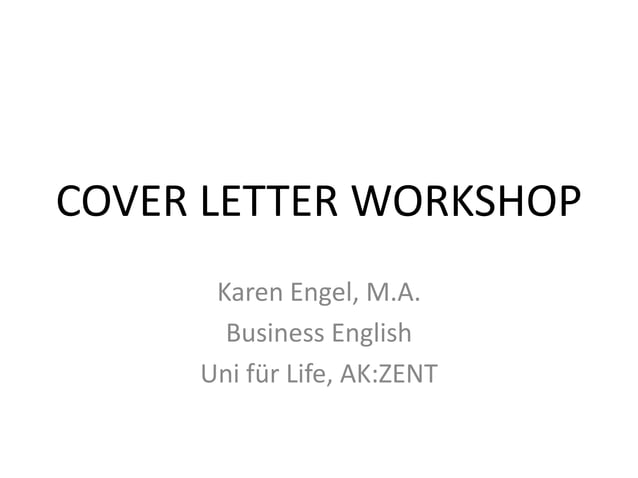 Cover letter workshop | PPTX