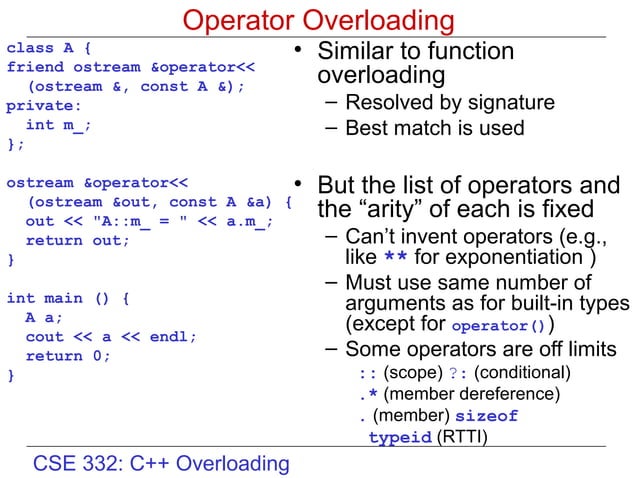 C++ overloading | PPT