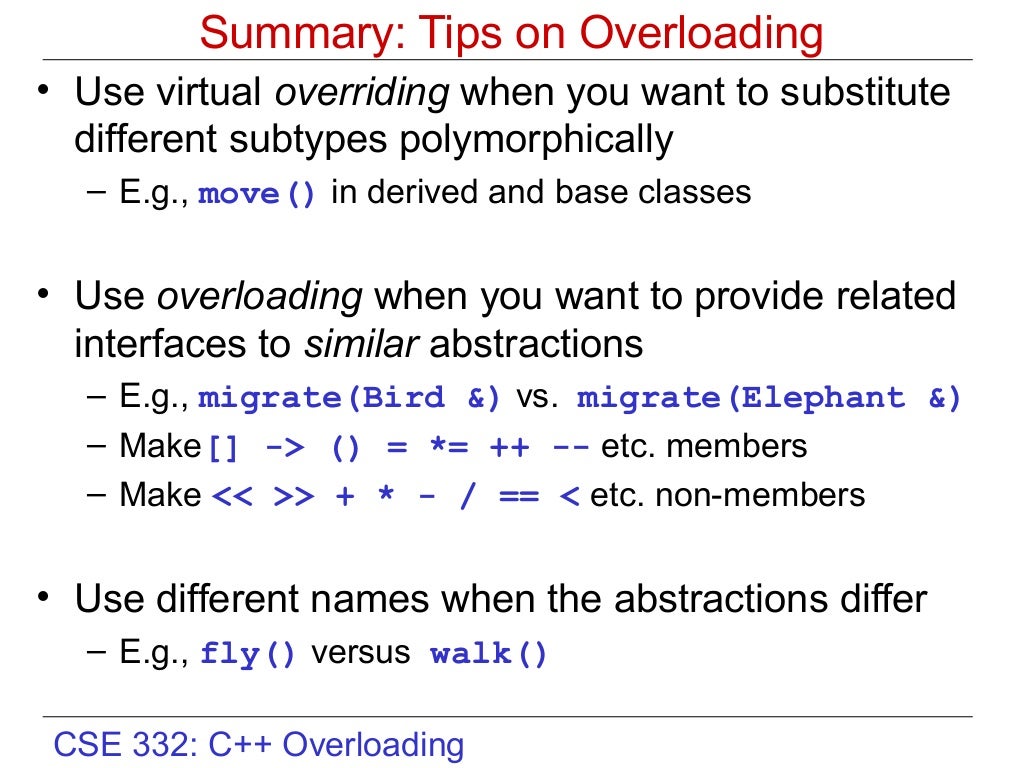 C++ overloading