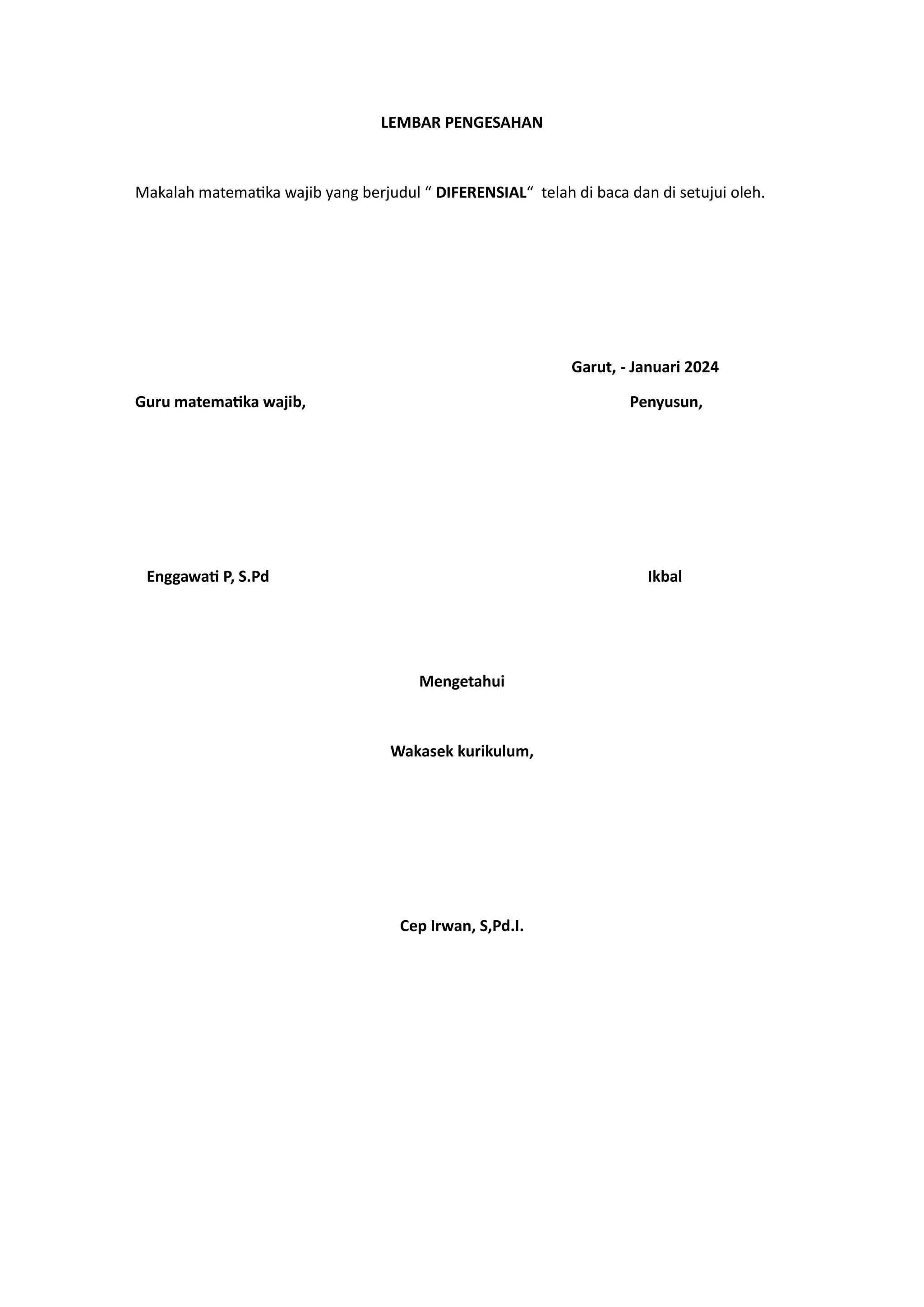 Contoh cover makalah untuk pengajuan tugas | DOCX