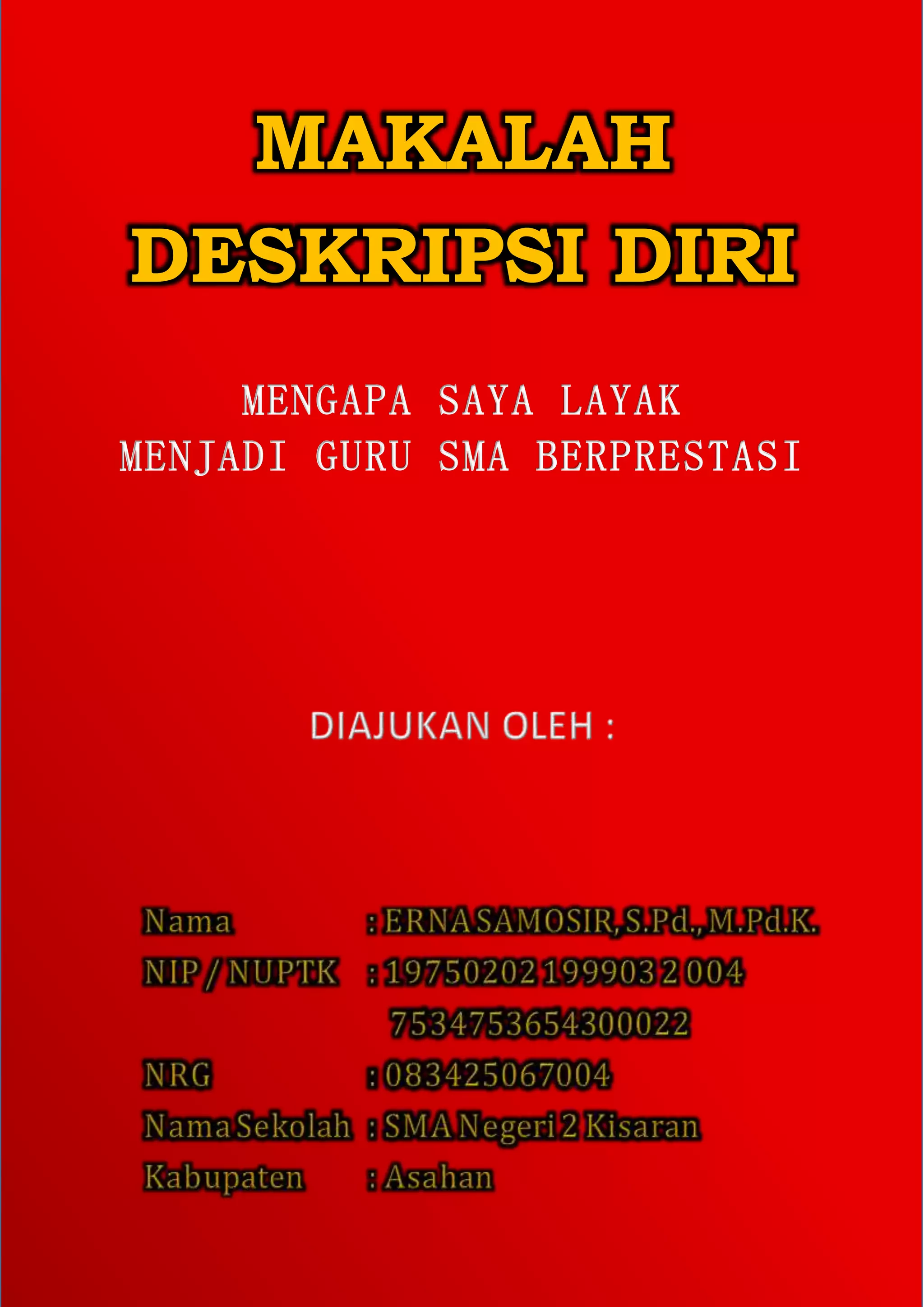 Cover makalah deskripsi diri | PDF