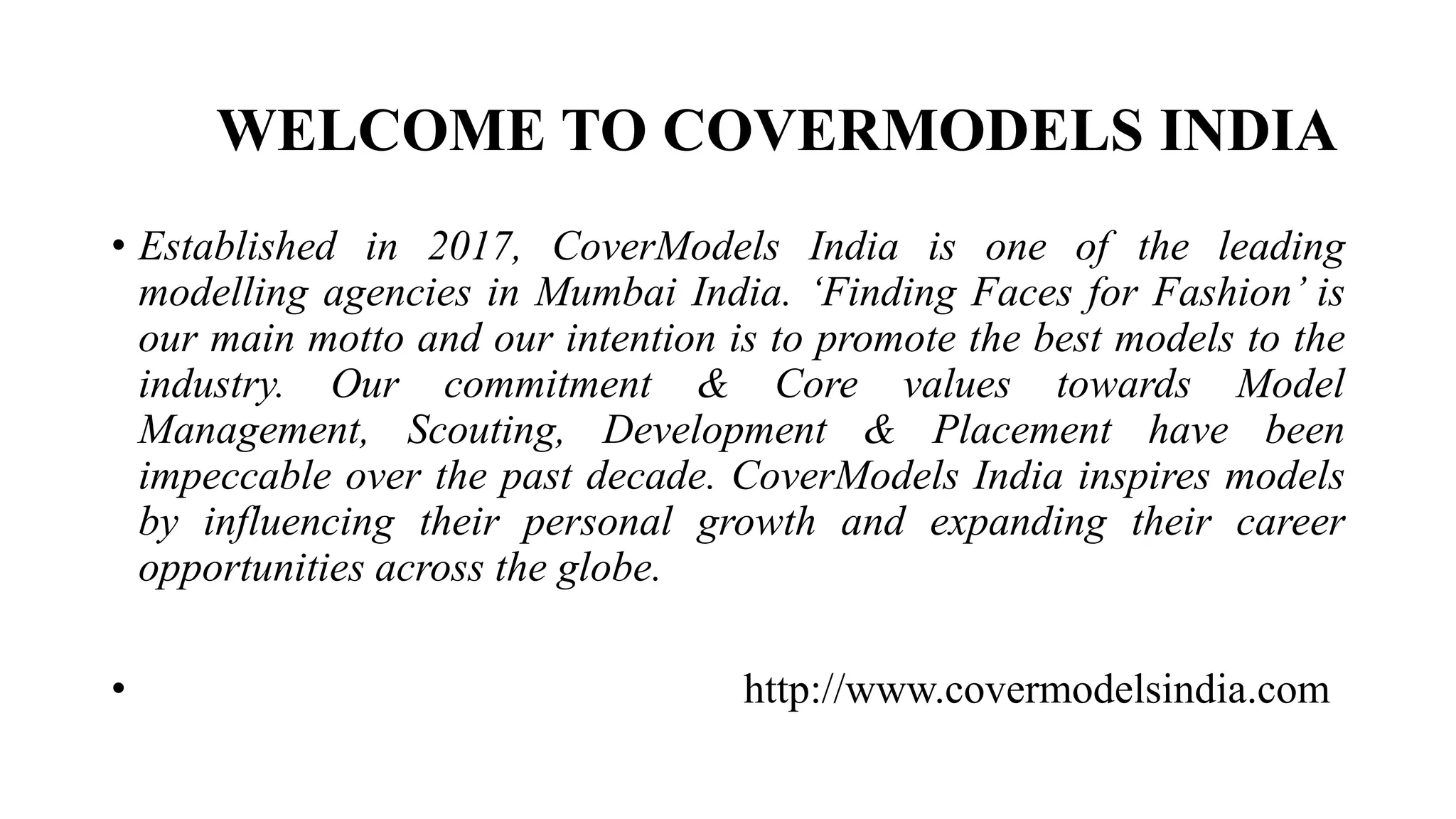 Covermodelsindia ppt | PPTX