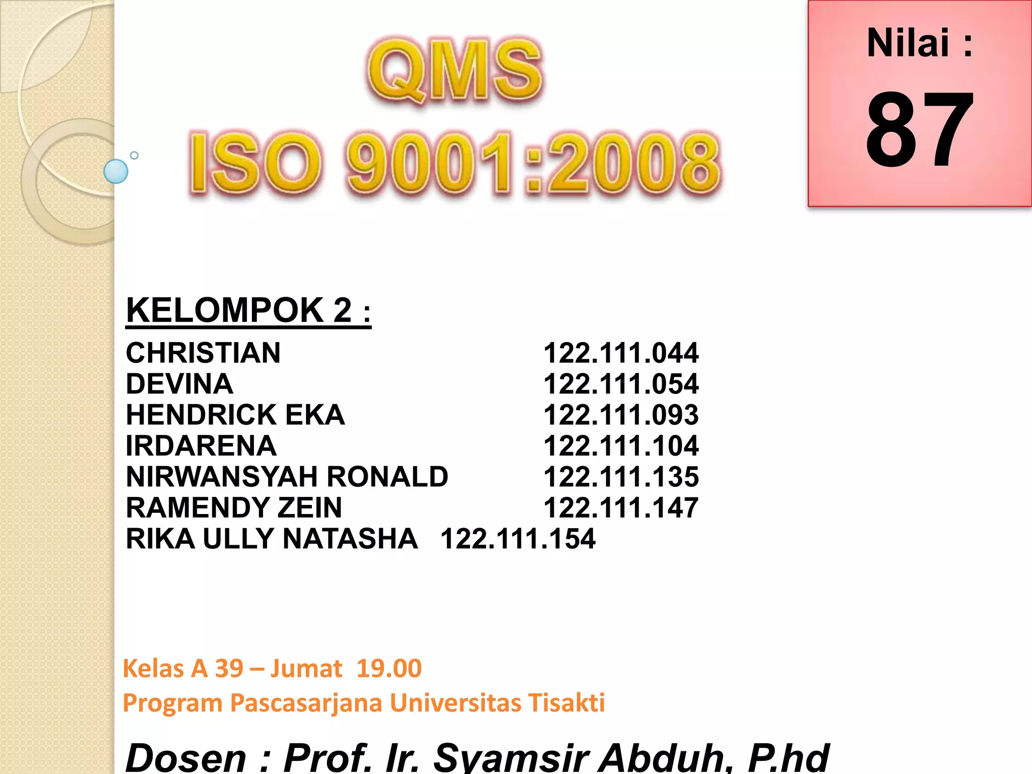 Cover nilai qms | PPT