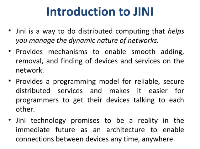 JINI Technology | PPT