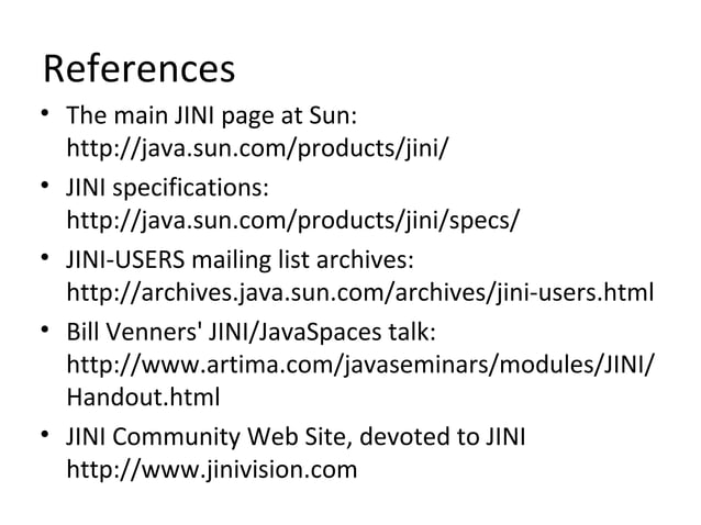 JINI Technology | PPT