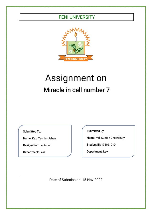 University assignment cover page | PDF