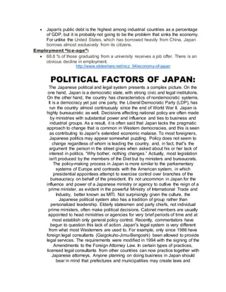 Economical and political factors of Japan | DOCX
