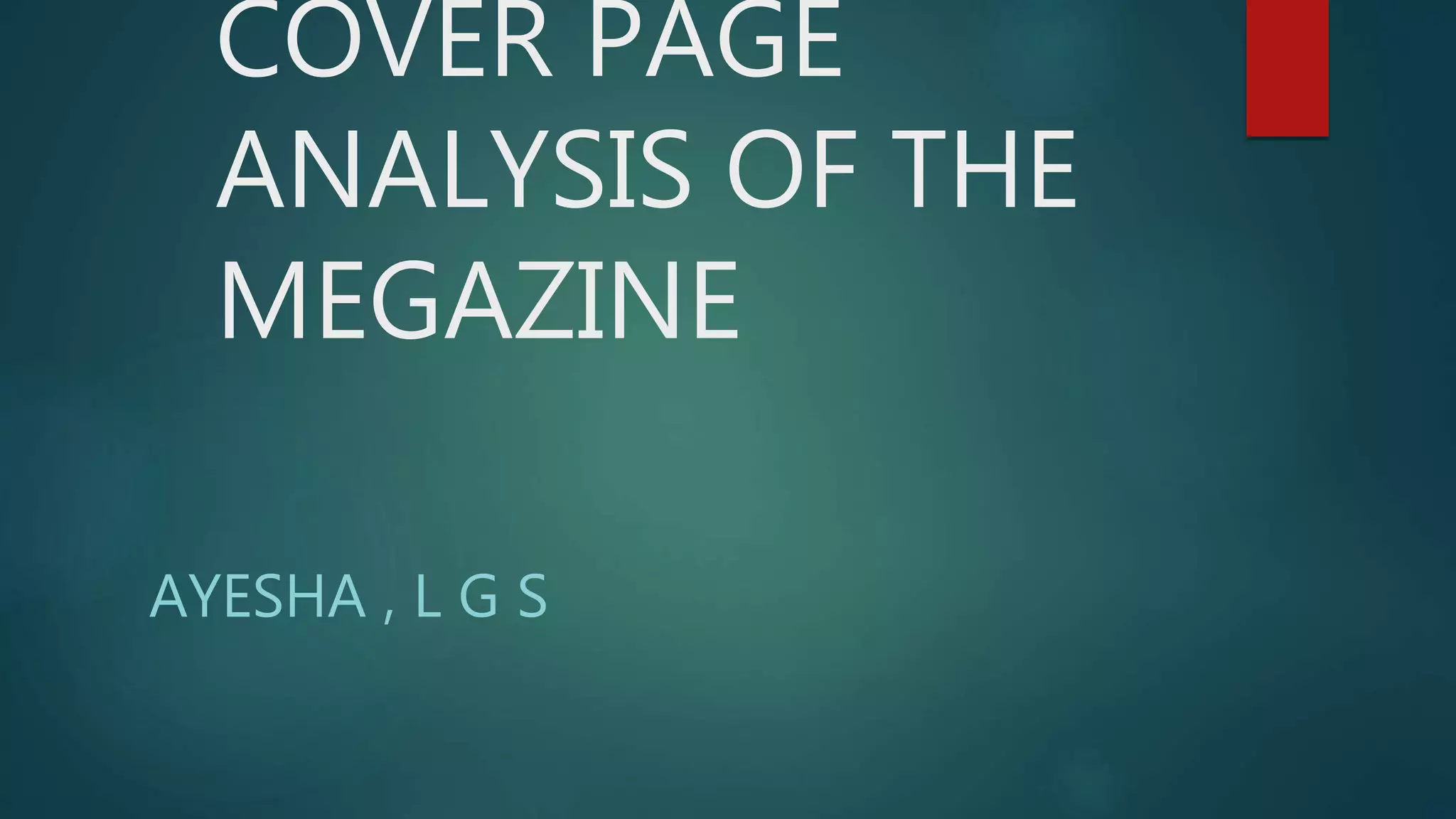 Coverpage analysis assignment , media studies (1) | PPT