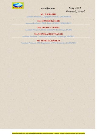 Cover page ijmie_may_2012 | PDF