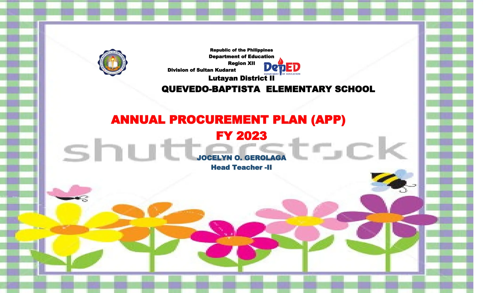 cover page old for your files annual procurement plans | PPT