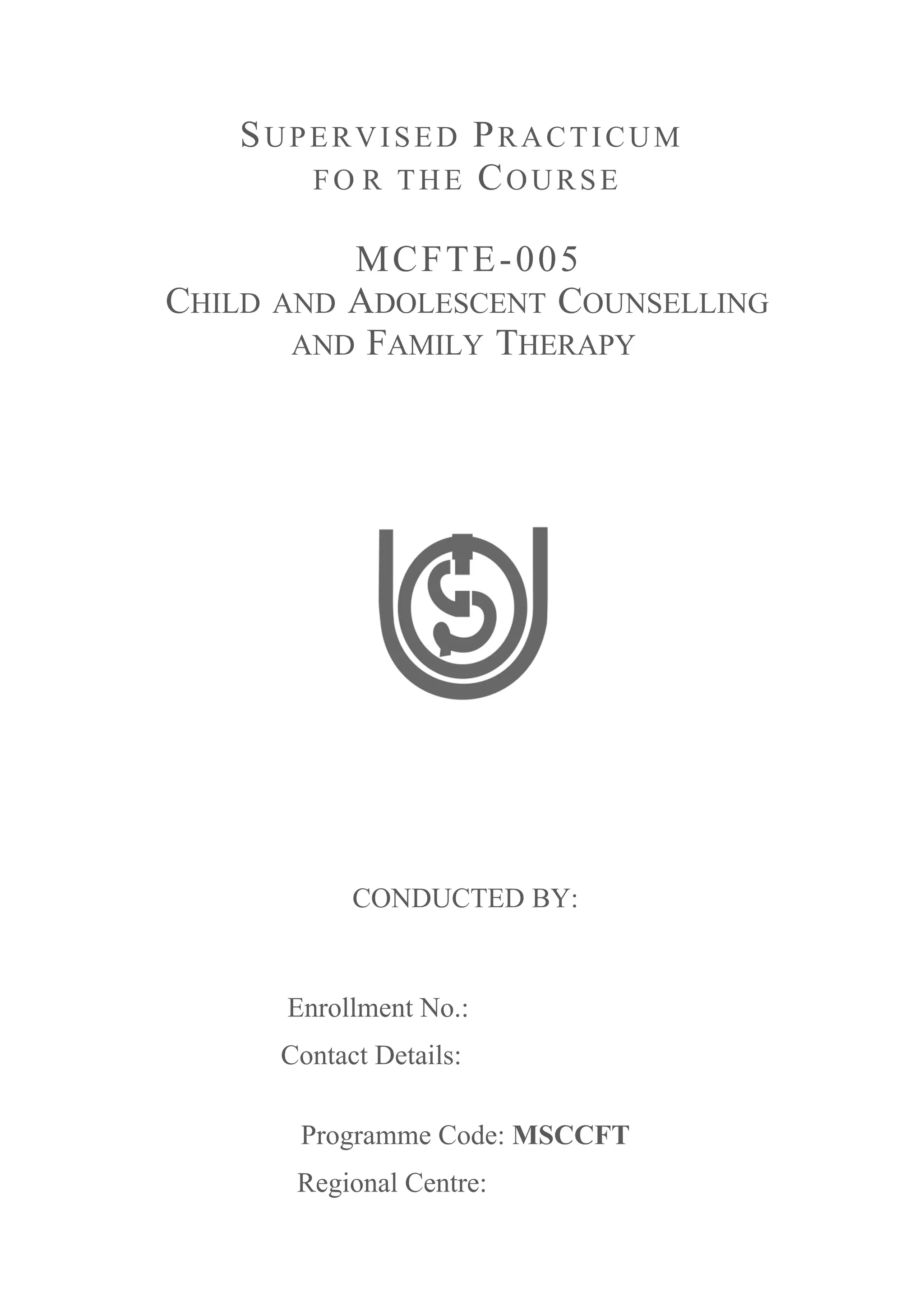 Cover Pages for MSCCFT Second Year Practicums | PDF