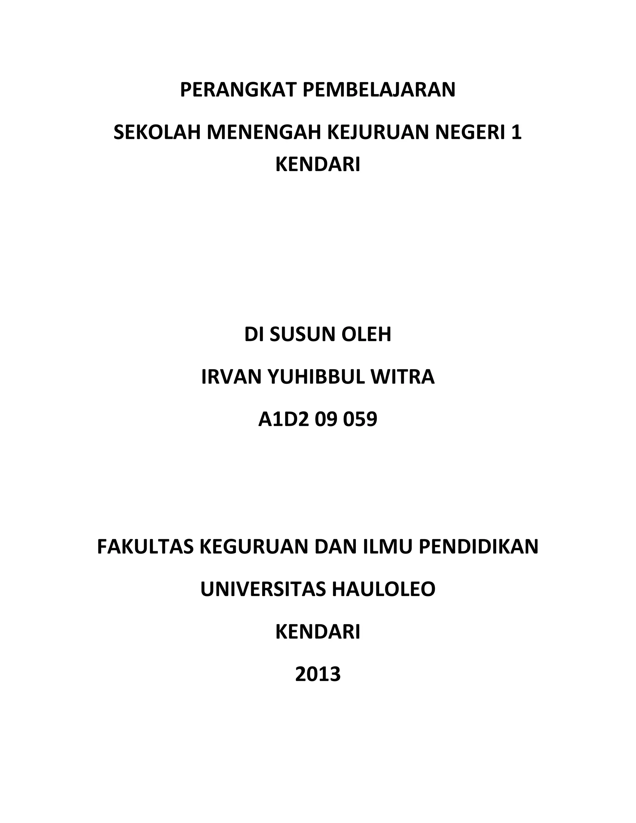 Cover perangkat pembelajaran | DOCX