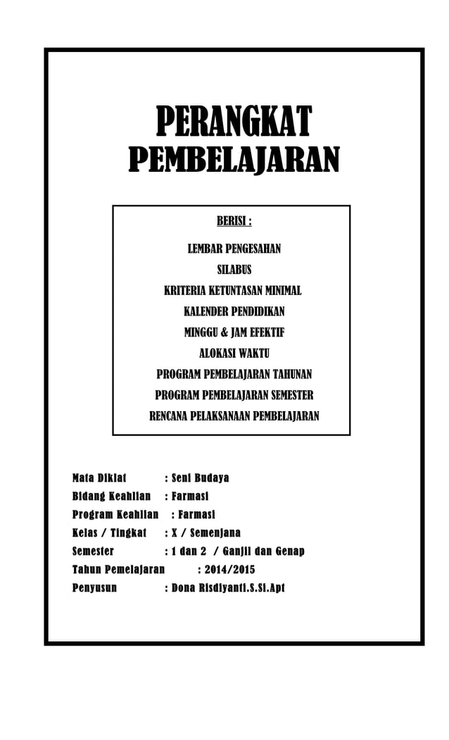 Cover perangkat pembelajaran | DOC