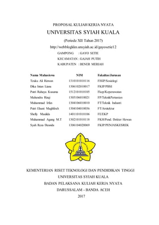 Cover proposal kuliah kerja nyata | DOCX
