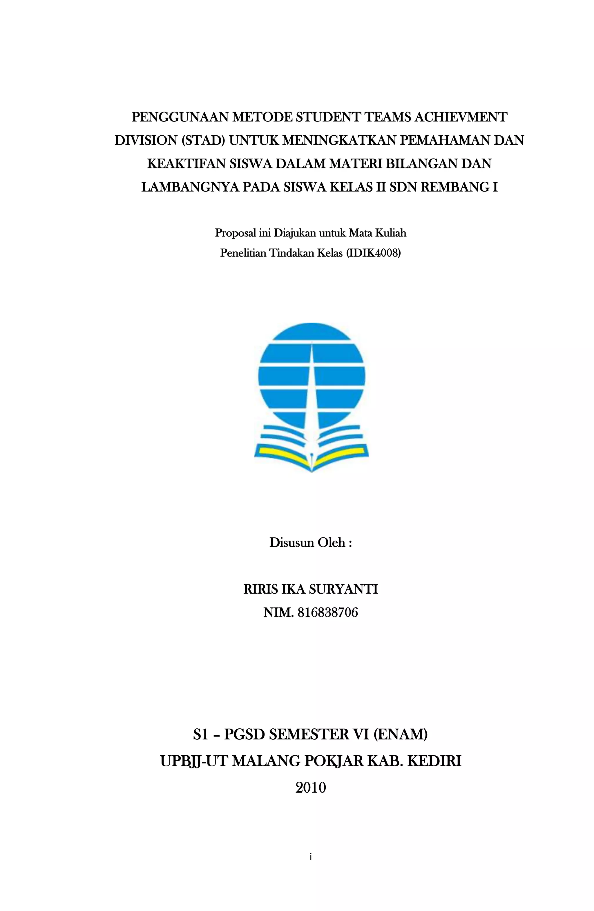 Cover proposal ptk | PDF