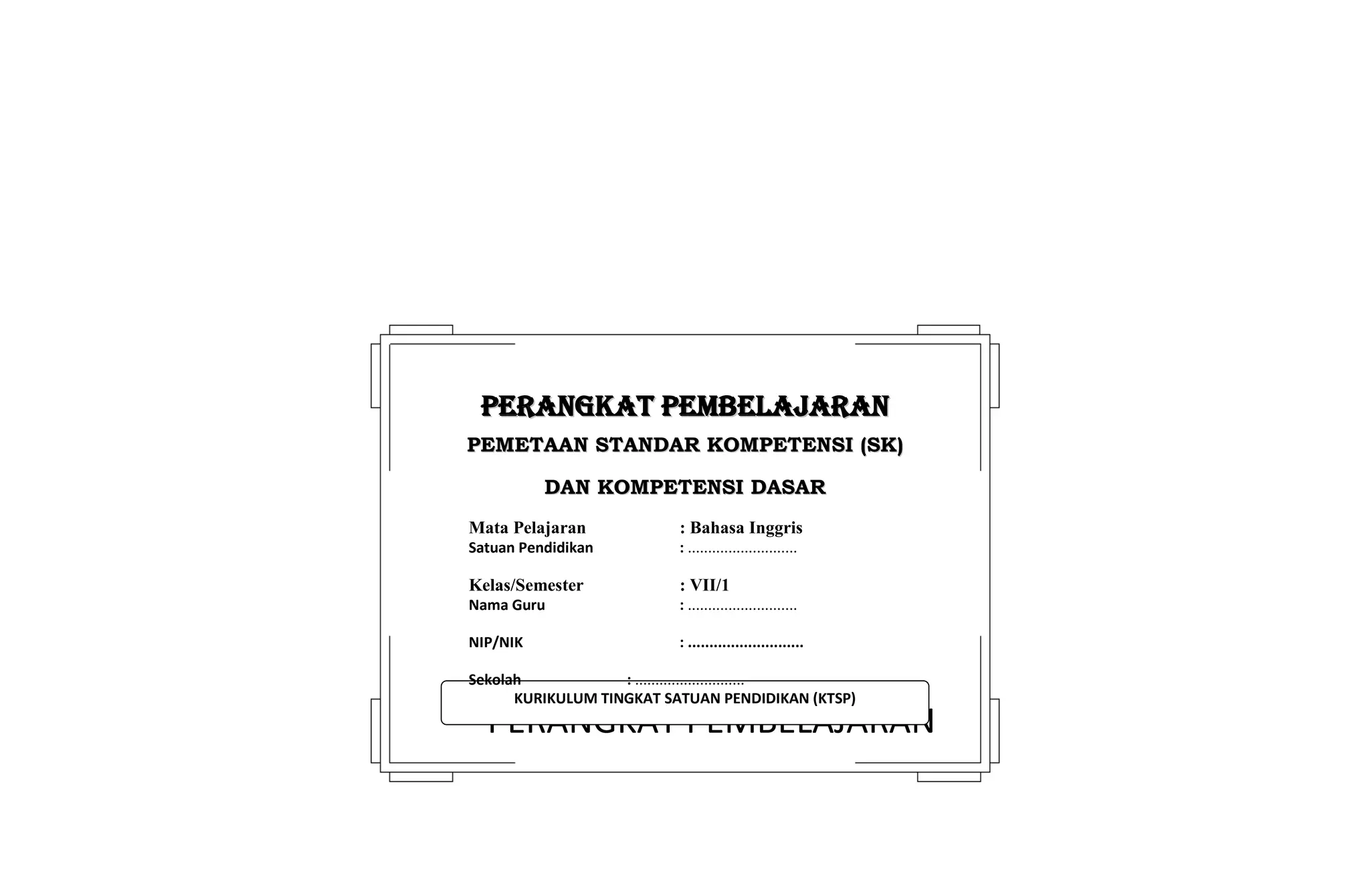 Contoh Cover RPP | PPT