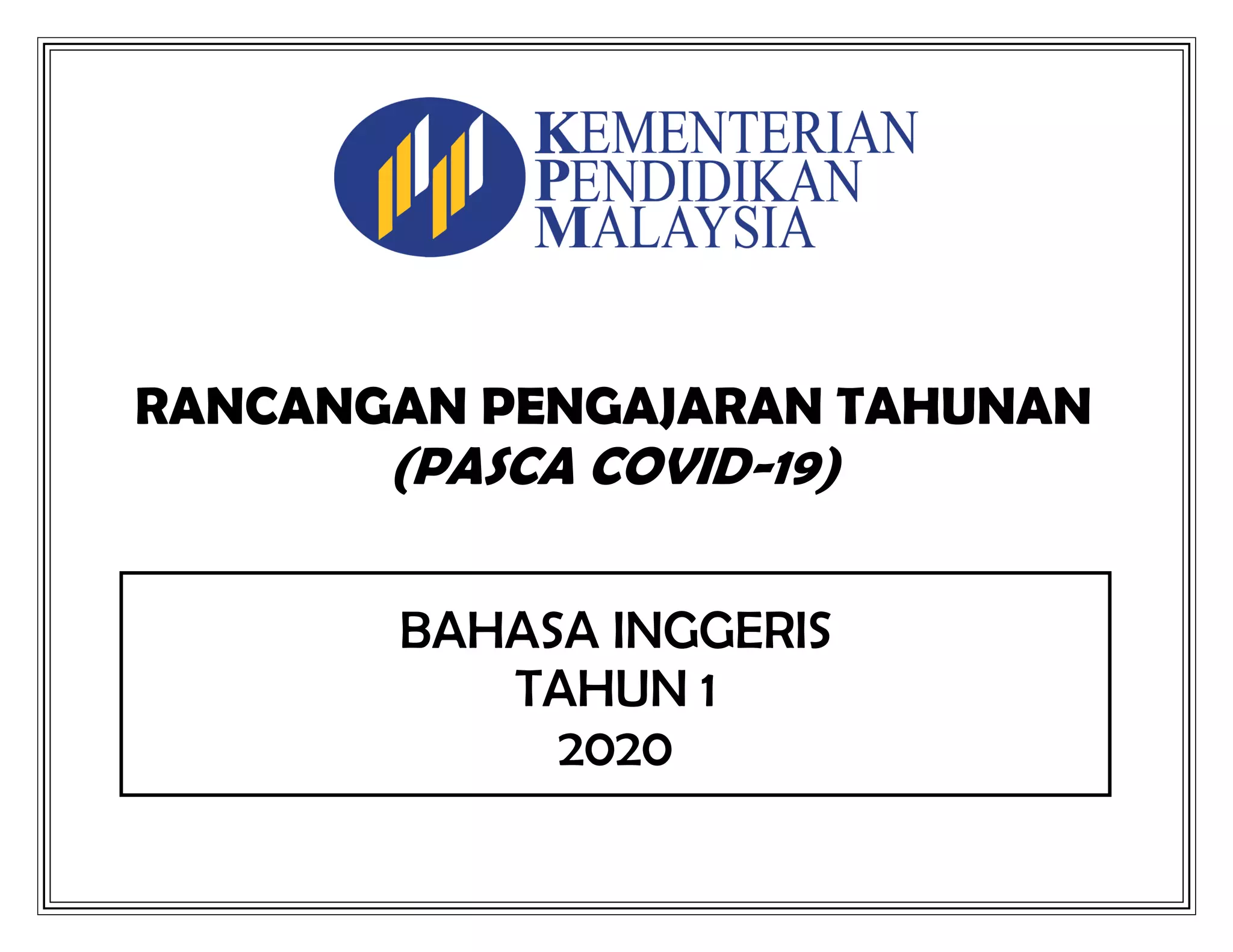 COVER RPT BAHASA INGGERIS PASCA COVID-19 | PPT