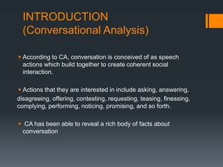 Coversational Analysis in Education ..... | PPT