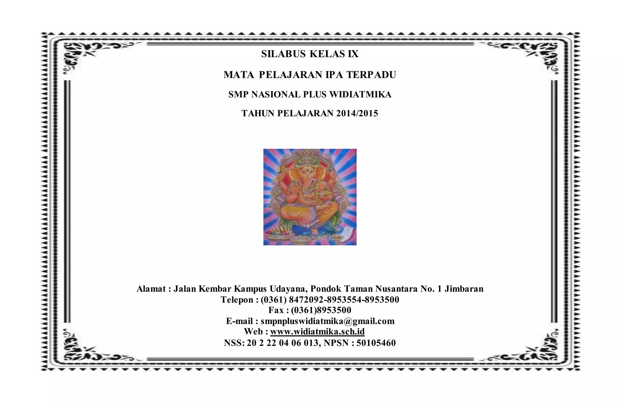 Cover silabus kelas 9 new | DOCX
