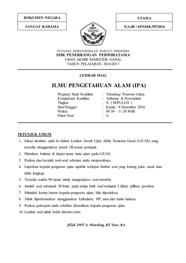 Cover soal | PDF