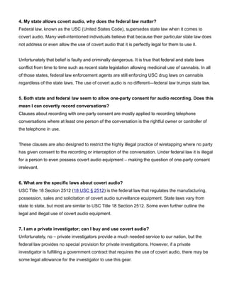 Covert Audio and the Law | DOC | Digital Audio | Computer Software and ...