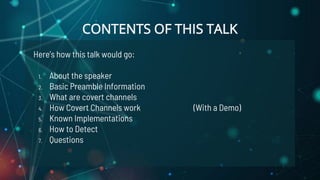 Covert channels: A Window of Data Exfiltration Opportunities | PPT