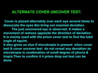 COVER_TEST.PPT squint examination and evaluation | PPT