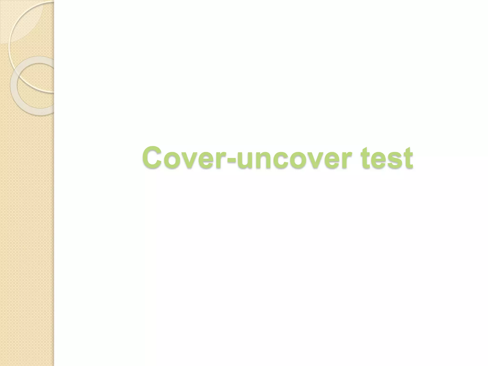 Cover tests | PPTX