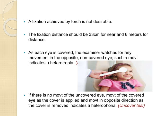 Cover tests | PPTX | Eye and Vision Conditions | Diseases and Conditions