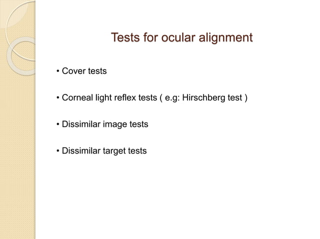 Cover tests | PPTX | Eye and Vision Conditions | Diseases and Conditions